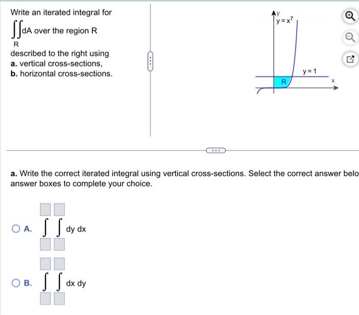 Solved Write an iterated integral for ∬RdA over the region R | Chegg.com