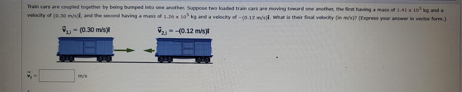 Solved Train cars are coupled together by being bumped into | Chegg.com