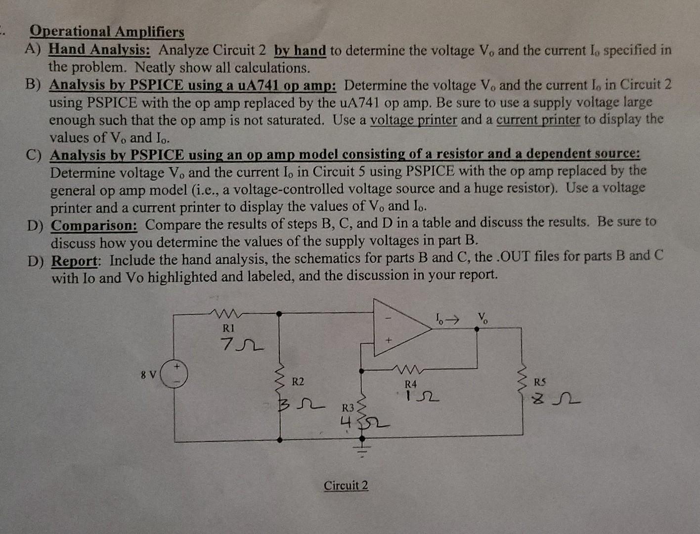 Solved I need help with solving this pspice problem. my hand | Chegg.com