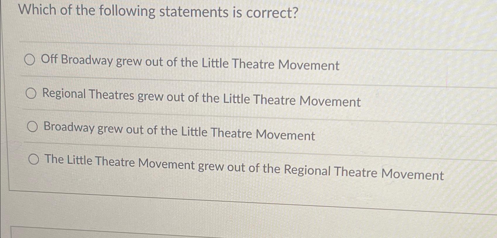 Solved Which of the following statements is correct?Off | Chegg.com