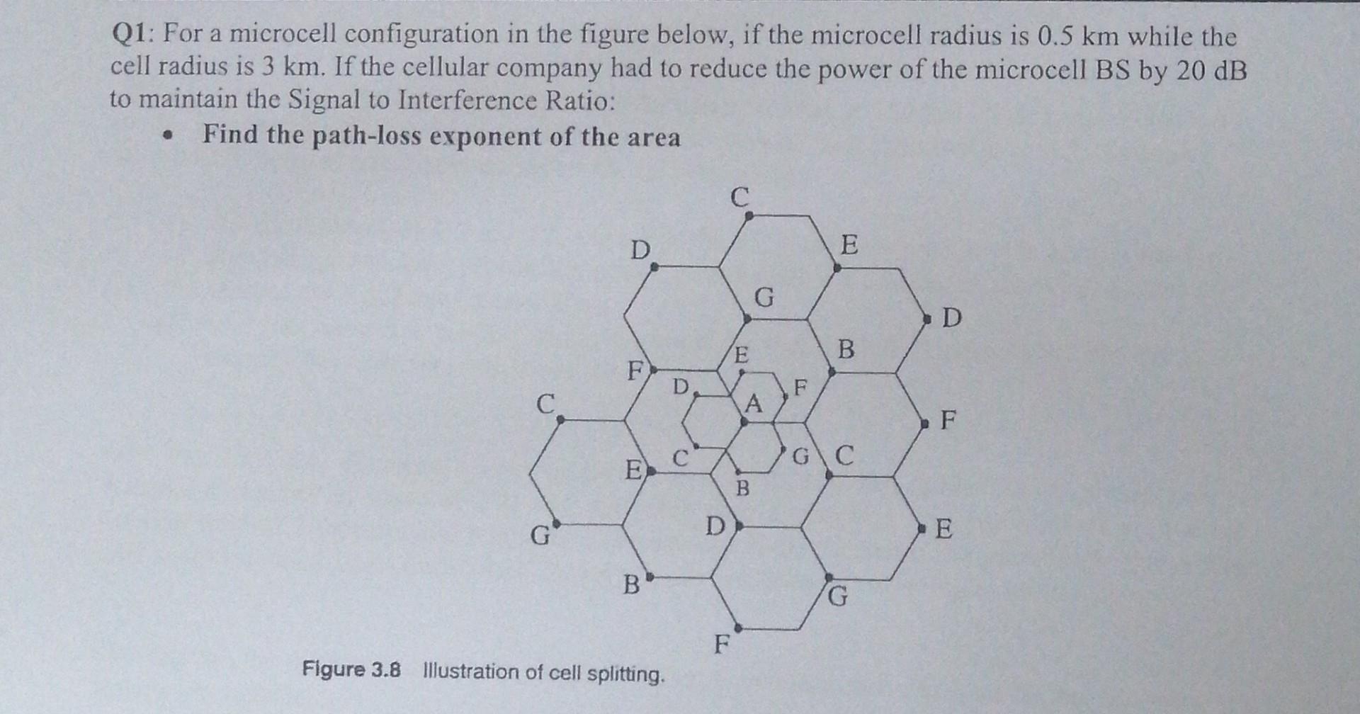 Q1: For a microcell configuration in the figure | Chegg.com