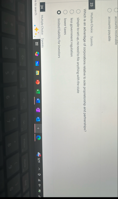Solved accounts receivableaccounts payable23Multiple Choice3 | Chegg.com