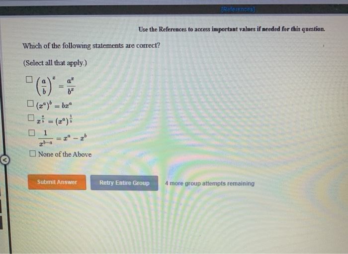 Solved [References] Use the References to access important | Chegg.com