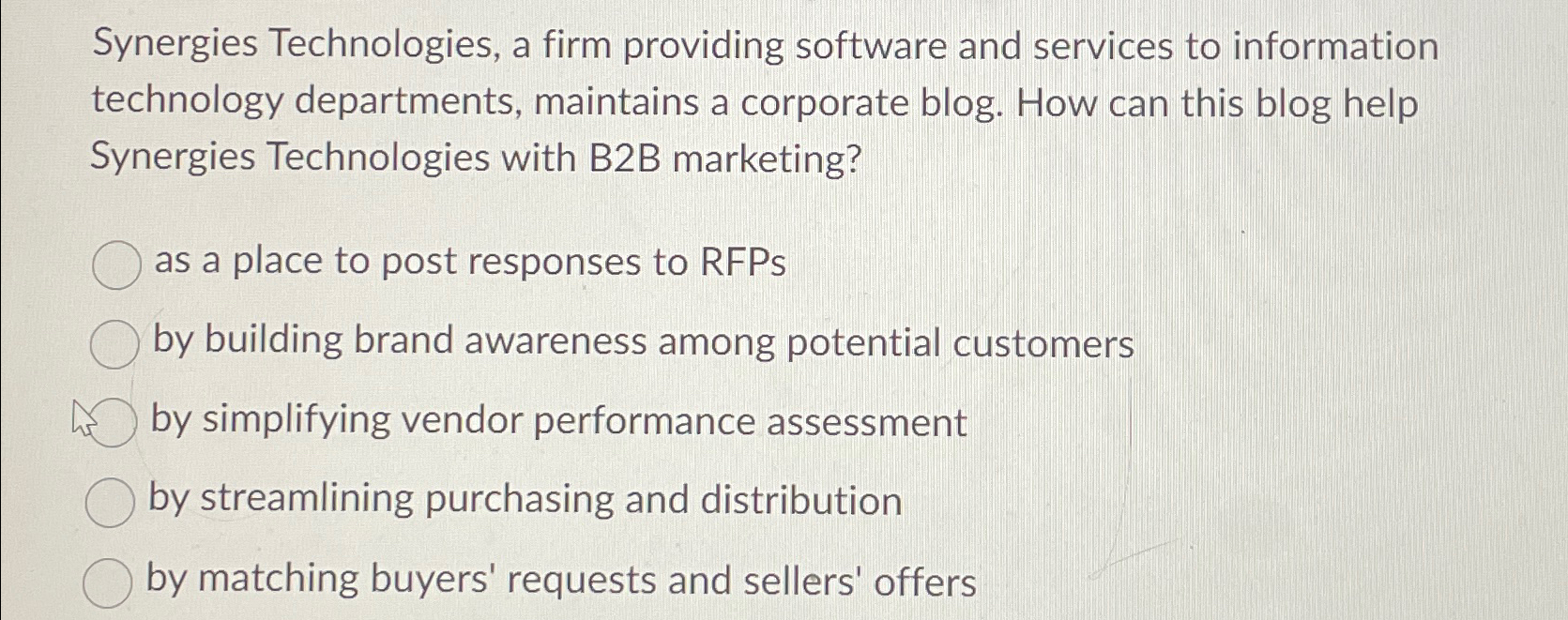 Solved Synergies Technologies, a firm providing software and | Chegg.com