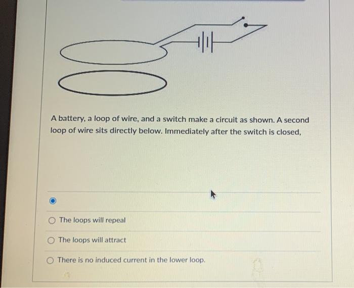 Solved A battery, a loop of wire, and a switch make a | Chegg.com