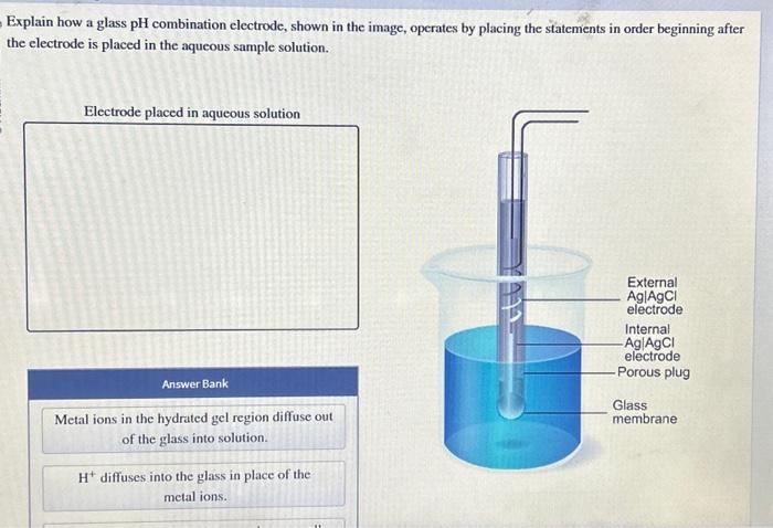 Solved Explain how a glass pH combination electrode, shown | Chegg.com