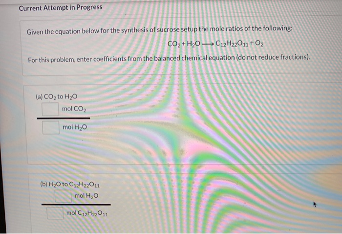 Solved Current Attempt in Progress Given the equation below | Chegg.com