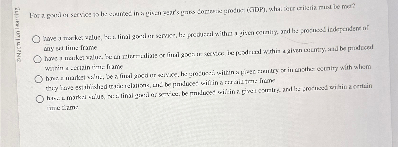 Solved 6E ﻿For a good or service to be counted in a given | Chegg.com