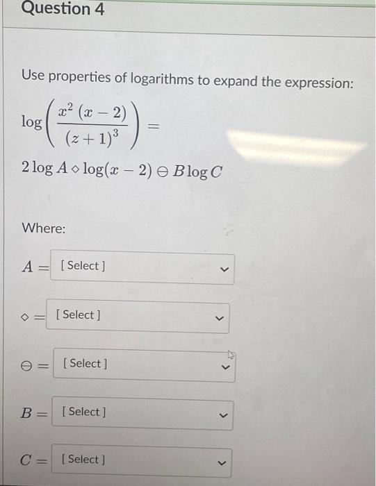 Solved Use properties of logarithms to expand the | Chegg.com