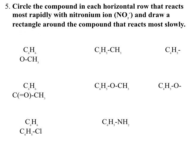 Solved 5. Circle the compound in each horizontal row that | Chegg.com