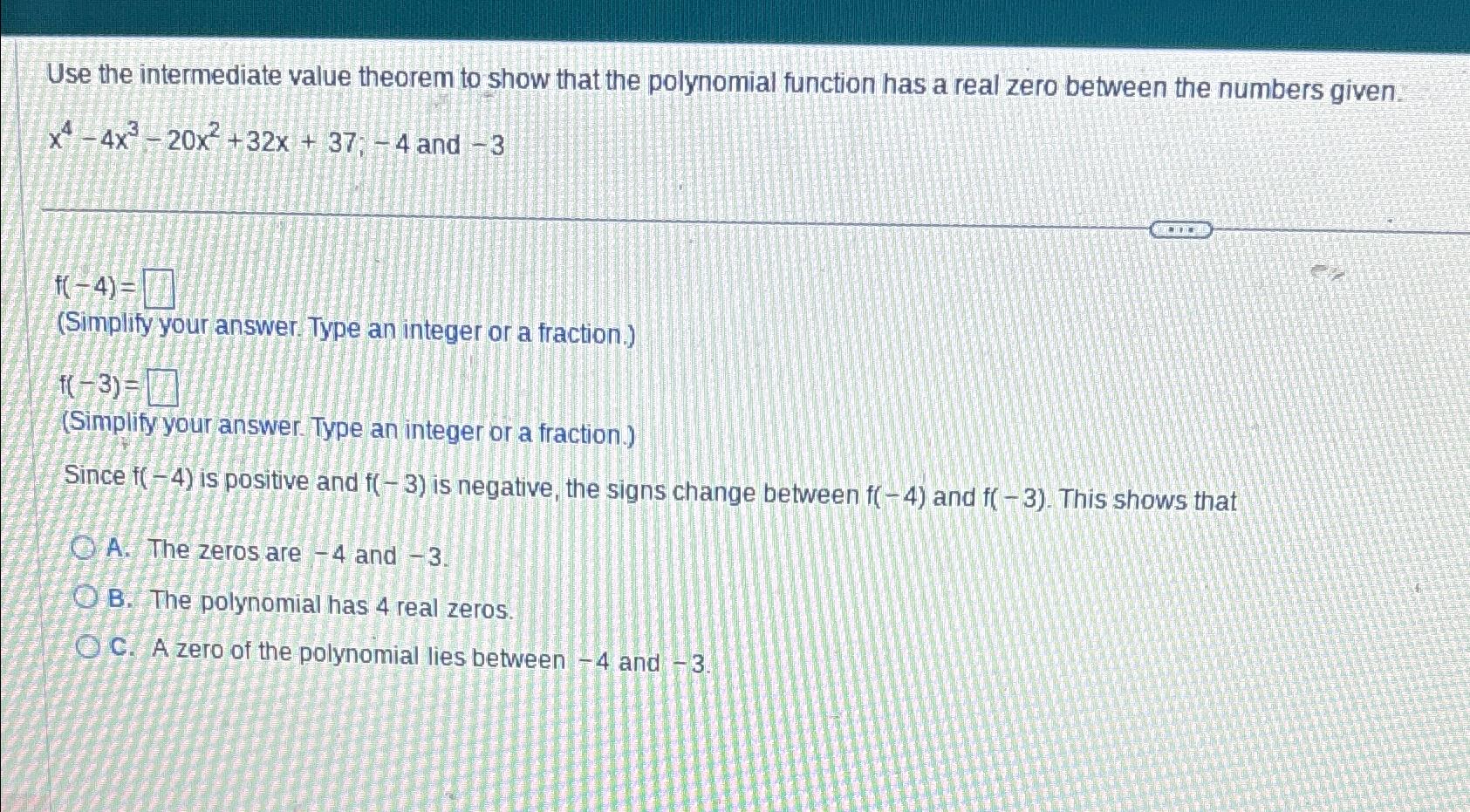 Solved Use the intermediate value theorem to show that the | Chegg.com