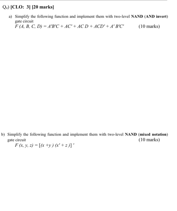 Solved Q3) (CLO: 3] [10 marks Simplify the following Boolean | Chegg.com