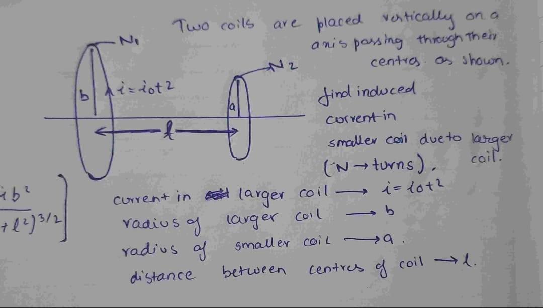 Solved Two coils are placed vertically on a axis passing | Chegg.com