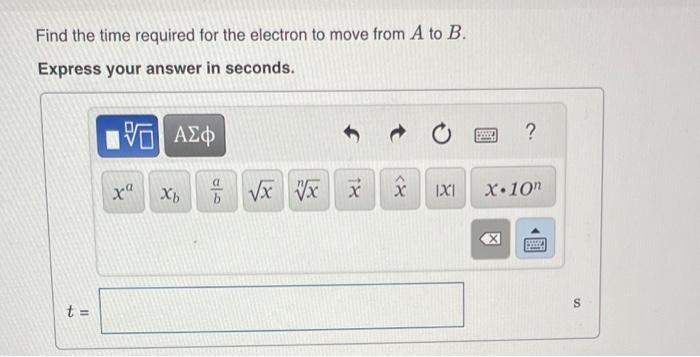 Solved An electron at point A in (Figure 1 ) has a speed v0 | Chegg.com