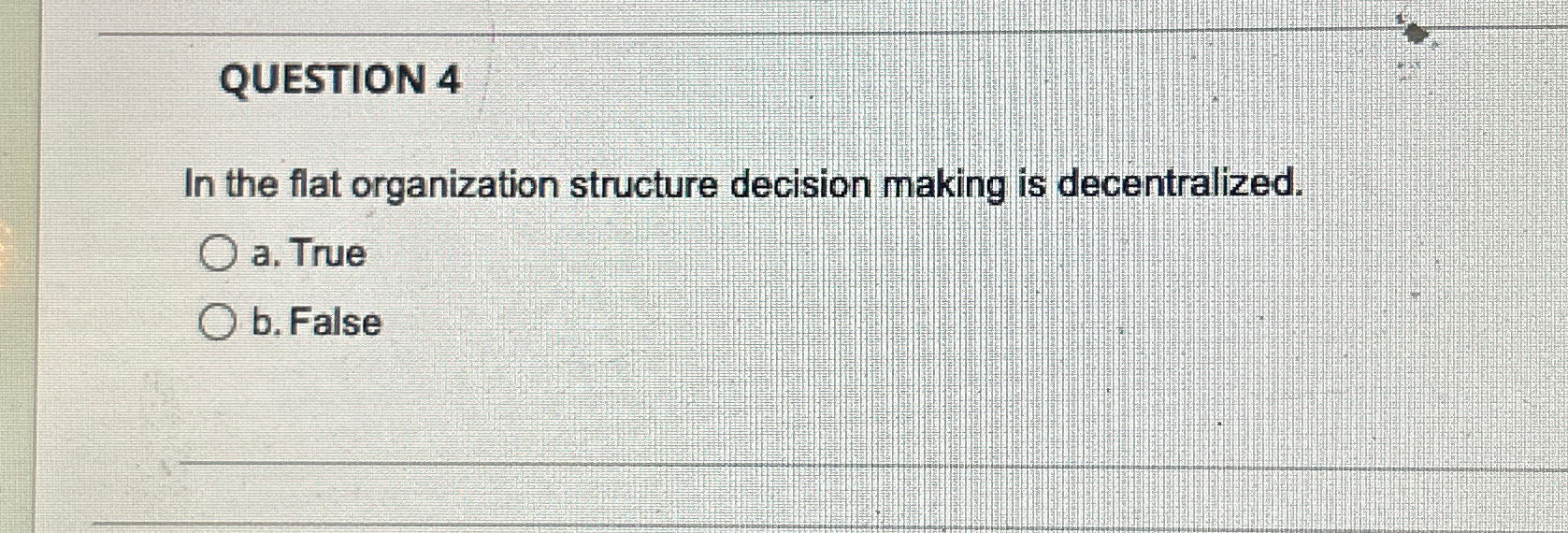 Solved QUESTION 4In the flat organization structure decision | Chegg.com