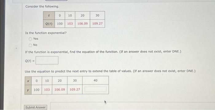 Solved Consider the following. Is the function exponential? | Chegg.com