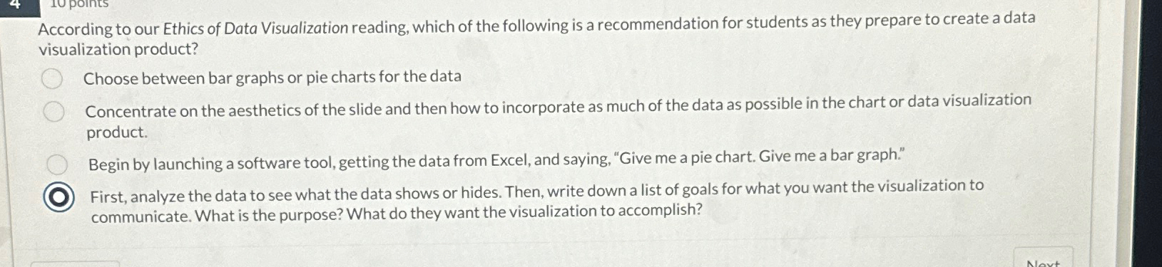 Solved According to our Ethics of Data Visualization | Chegg.com
