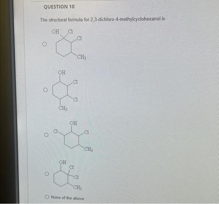 Solved The structural formula for | Chegg.com