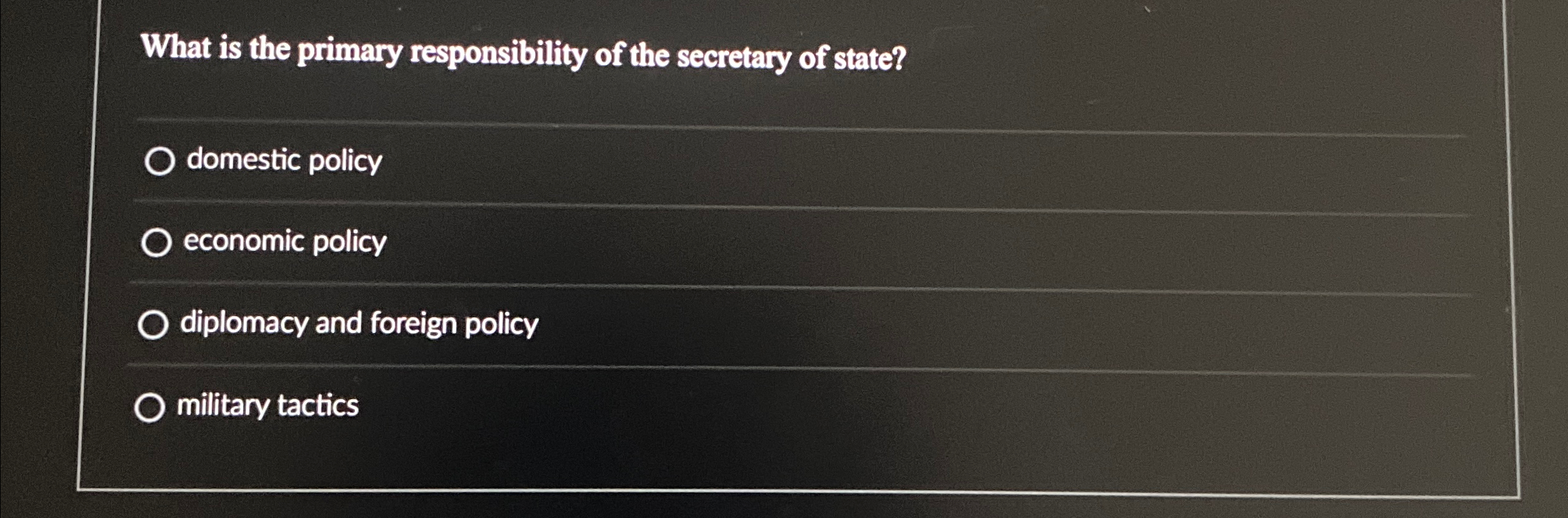 Solved What is the primary responsibility of the secretary | Chegg.com