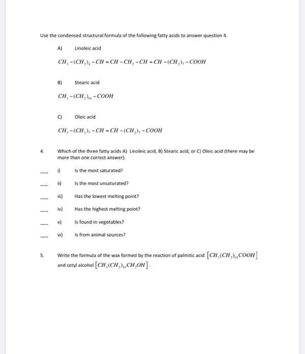 Solved Use the condensed structural formula of the following | Chegg.com