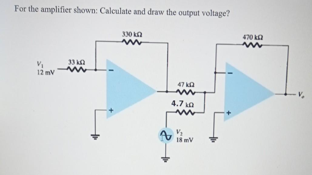 Solved For the amplifier shown: Calculate and draw the | Chegg.com