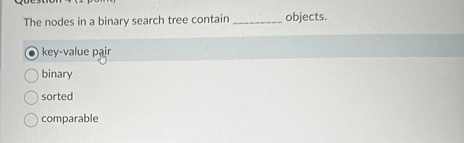 Solved The nodes in a binary search tree contain . | Chegg.com