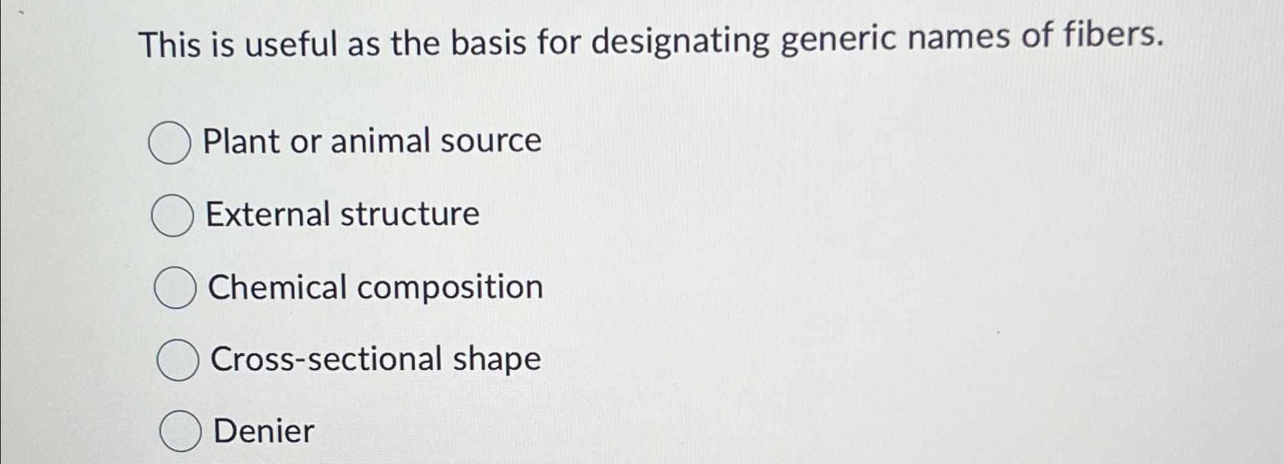 Solved This is useful as the basis for designating generic | Chegg.com