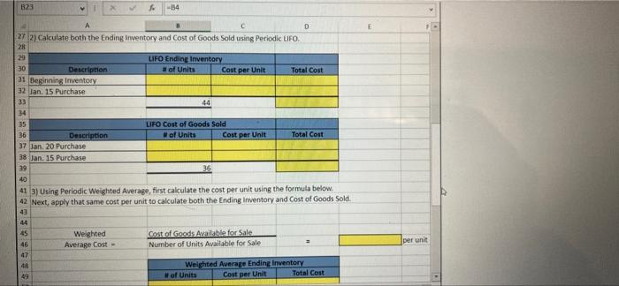 Solved Comparing Inventory Costing Methods using Excel's | Chegg.com