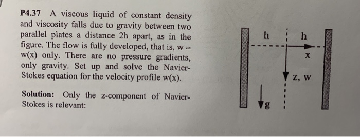 Solved uh P4.37 A viscous liquid of constant density and | Chegg.com