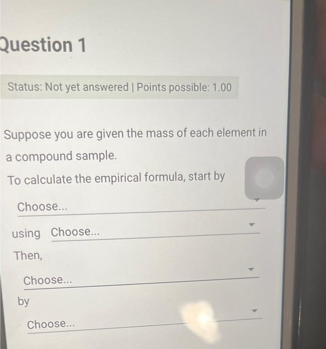 Solved Status: Not yet answered | Points possible: 1.00 | Chegg.com