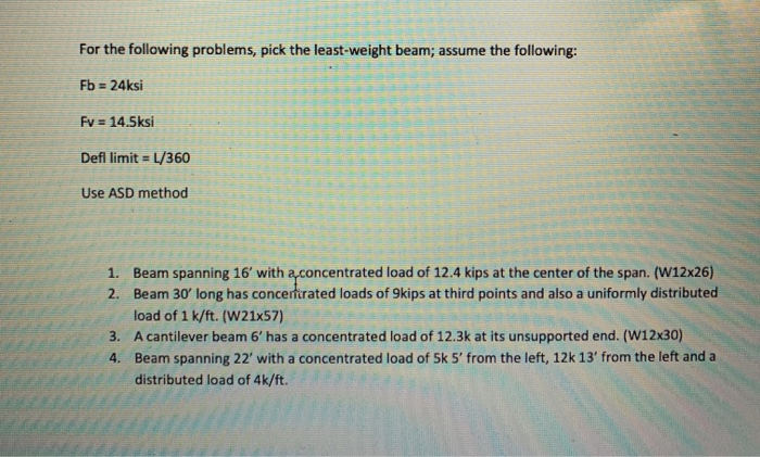 Solved For the following problems, pick the least-weight | Chegg.com
