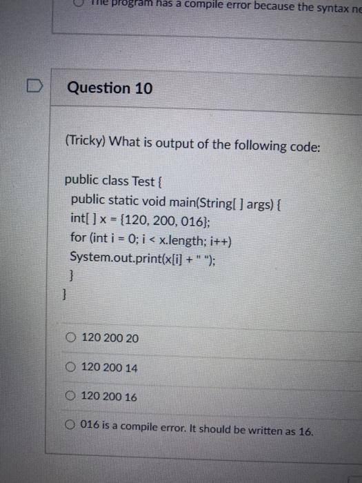 Solved program has a compile error because the syntax ne | Chegg.com