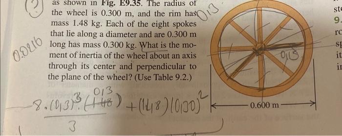 Solved as shown in Fig. E9.35. The radius of the wheel is | Chegg.com