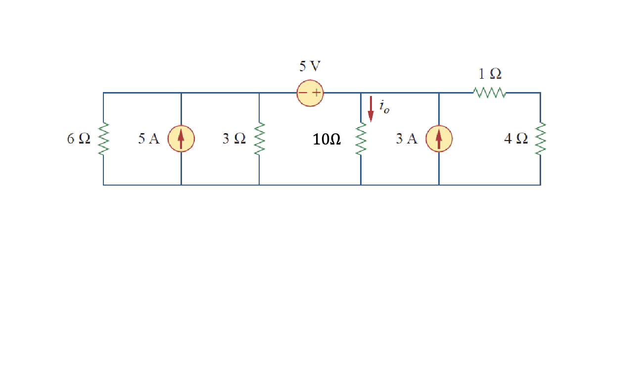 Solved Find 𝐼𝑜 ﻿in the circuit below using source | Chegg.com
