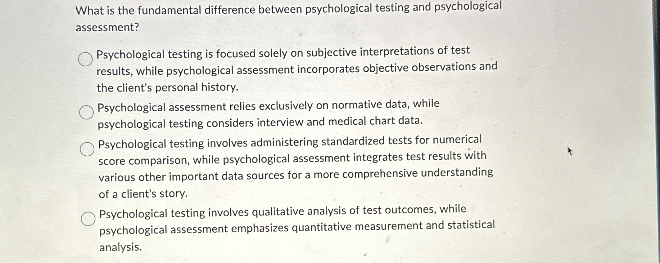 Solved What is the fundamental difference between | Chegg.com