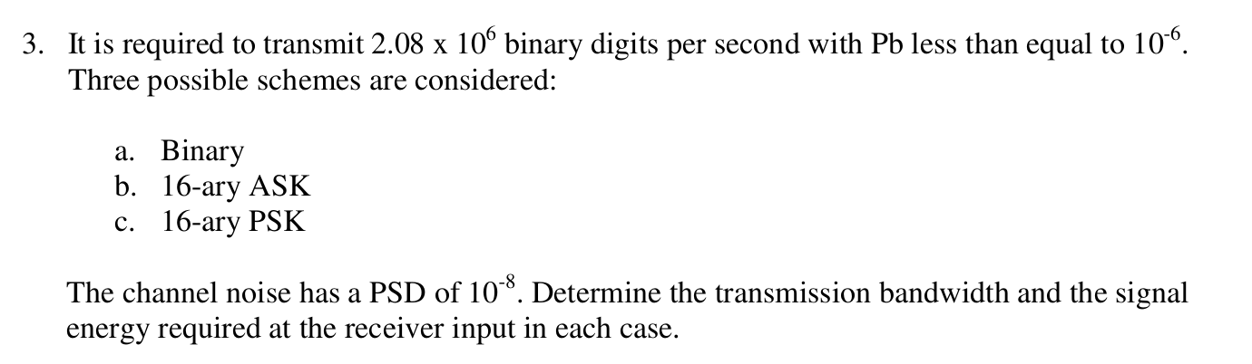 Solved It is required to transmit 2.08×106 ﻿binary digits | Chegg.com