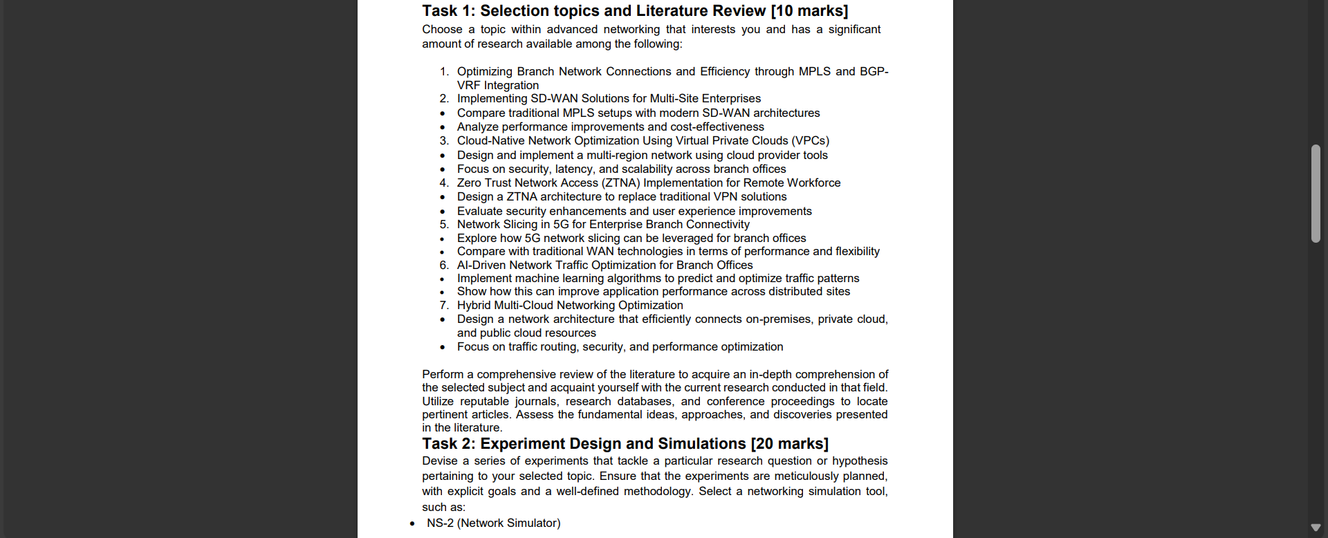 Solved Task 1: Selection topics and Literature Review [10 | Chegg.com