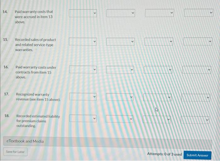 Solved Presented below is a list of possible transactions. | Chegg.com