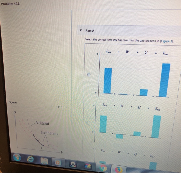 Solved Problem 19.8 Part A Select the correct first-law bar | Chegg.com