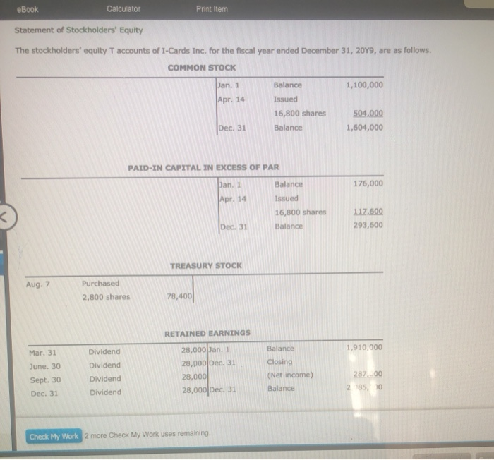 Solved eBook Calculator Print Item Statement of | Chegg.com