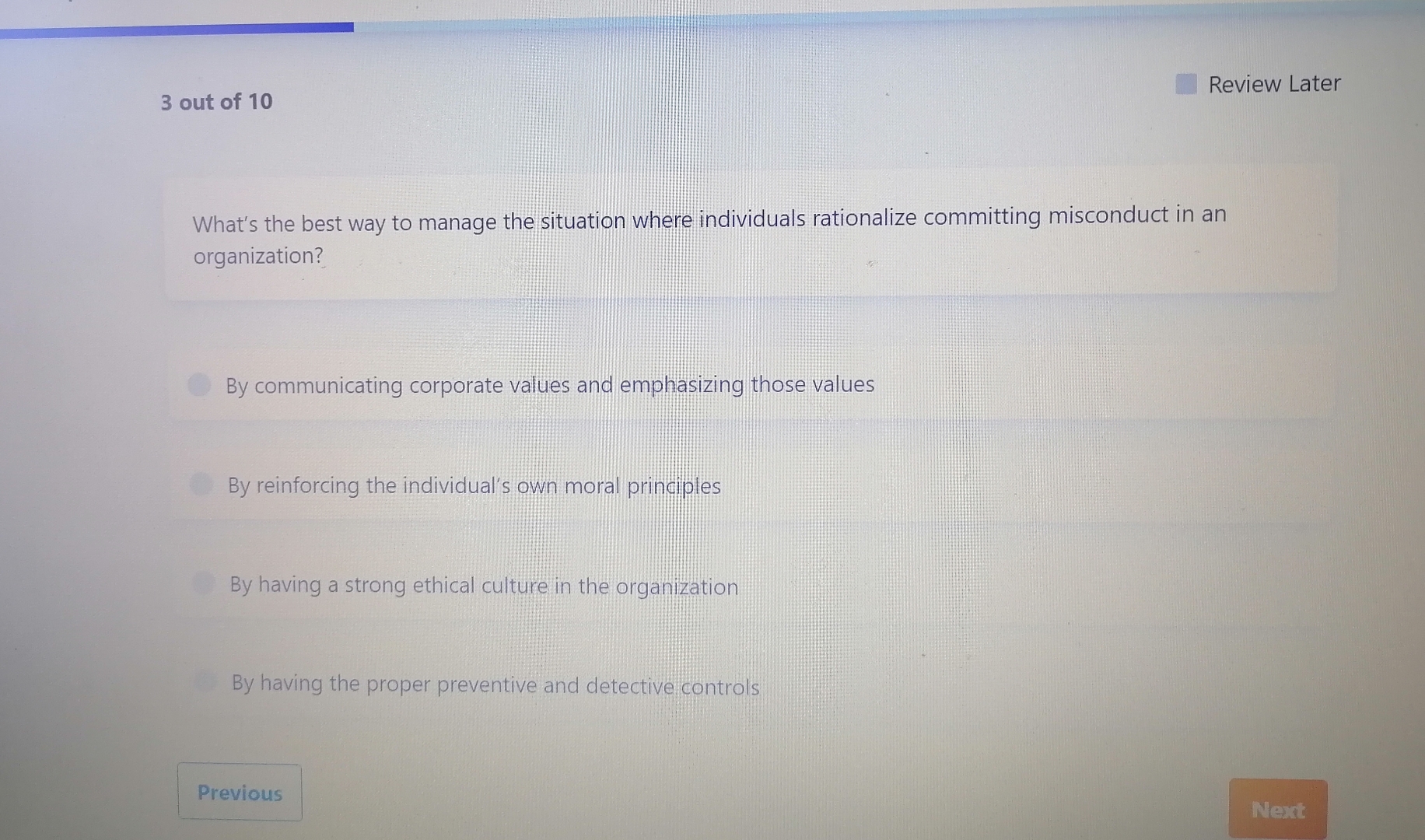 Solved 3 ﻿out of 10Review LaterWhat's the best way to manage | Chegg.com