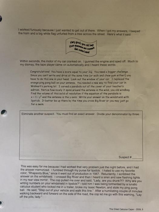 Solved You Leedu I worked furiously because I just wanted to | Chegg.com