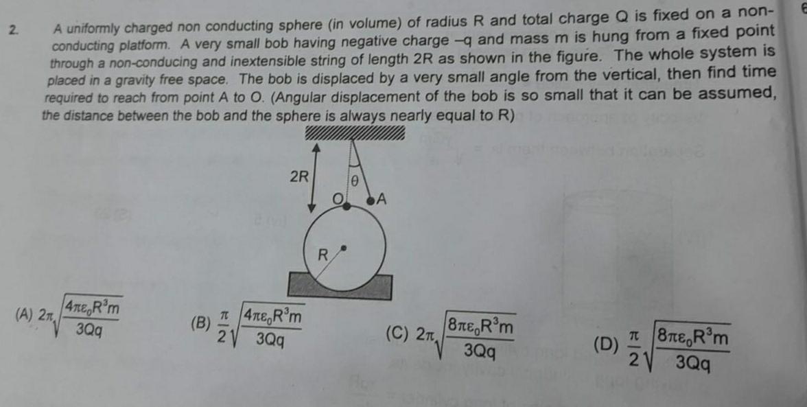 Solved 2. A uniformly charged non conducting sphere (in | Chegg.com
