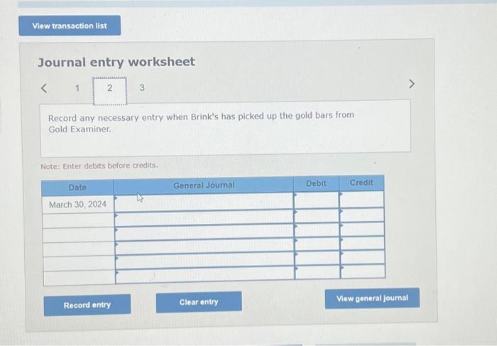 Solved Journal entry worksheet Record any necessary entry | Chegg.com