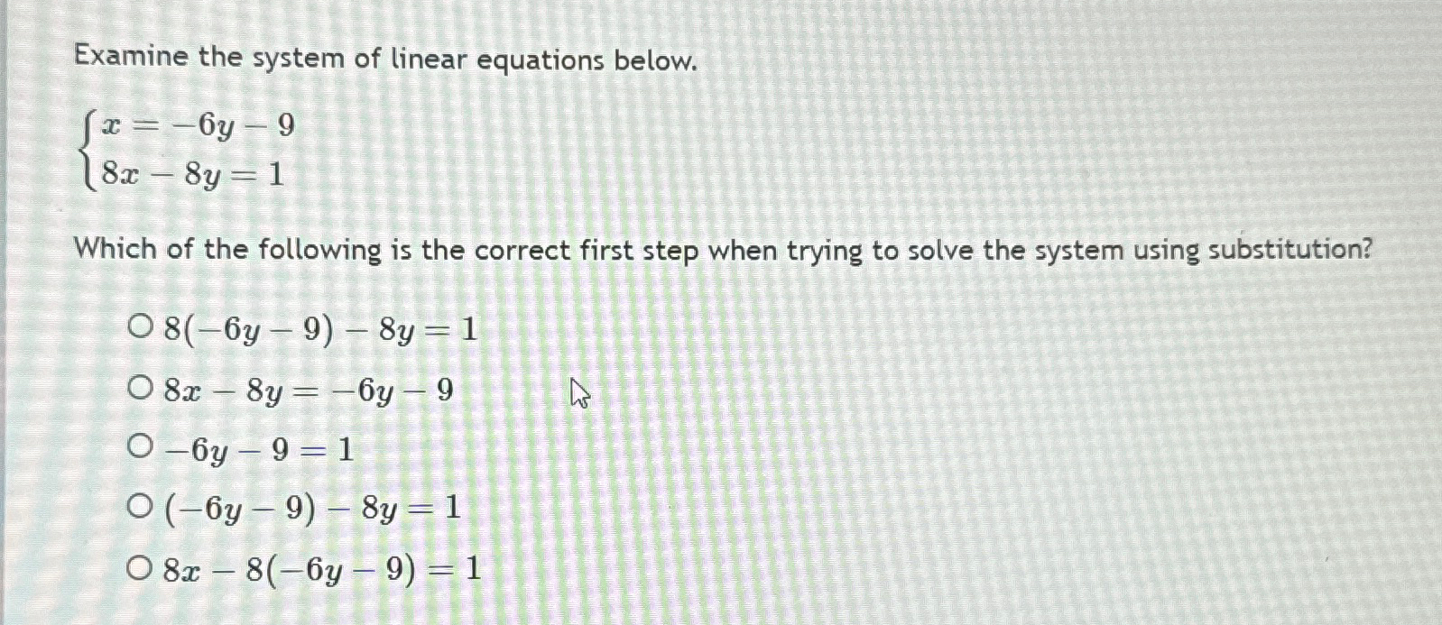 Solved Examine the system of linear equations | Chegg.com