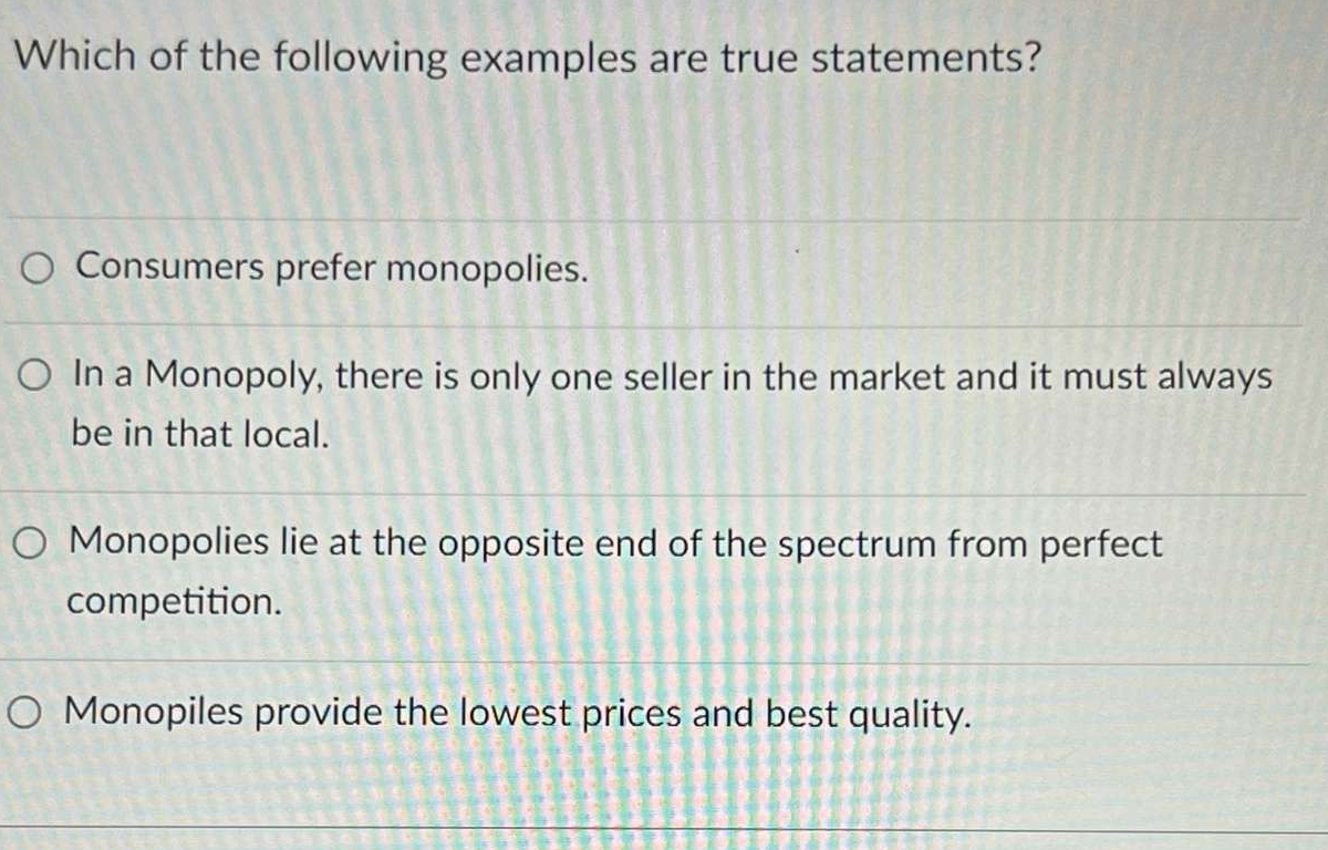 Solved Which of the following examples are true | Chegg.com