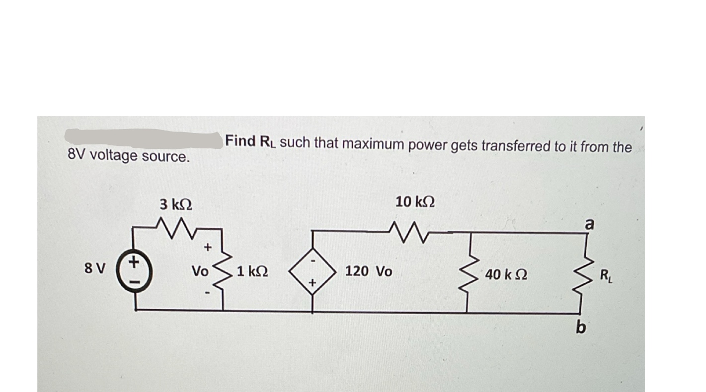 Solved Find RL ﻿such that maximum power gets transferred to | Chegg.com