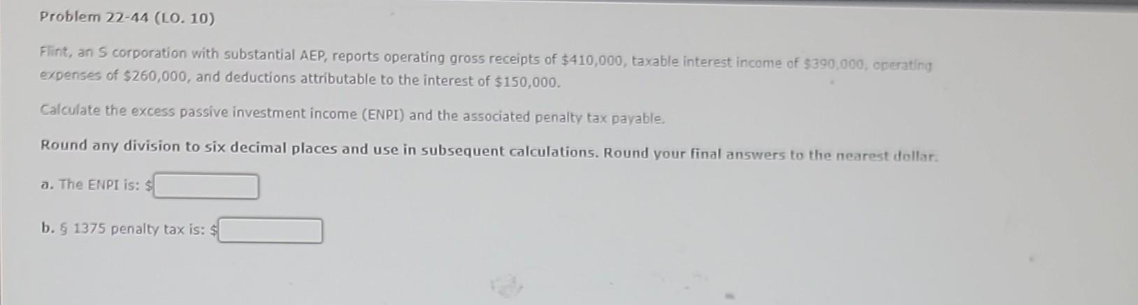 Solved Flint, an 5 corporation with substantial AEP, reports | Chegg.com