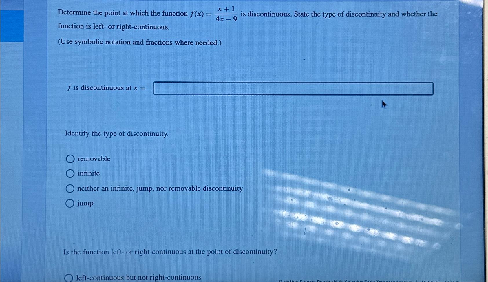 Solved Determine the point at which the function | Chegg.com