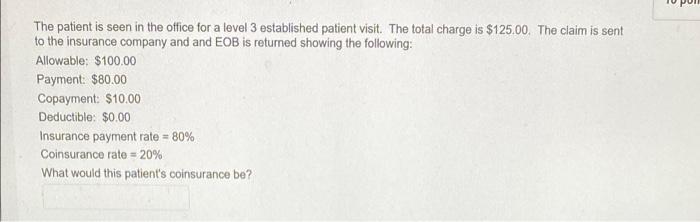 Solved 10 The patient is seen in the office for a level 3 | Chegg.com
